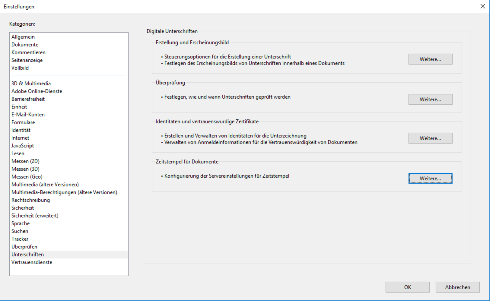 Signatur und Zeitstempel in Adobe Acrobat DC konfigurieren | Global Trust
